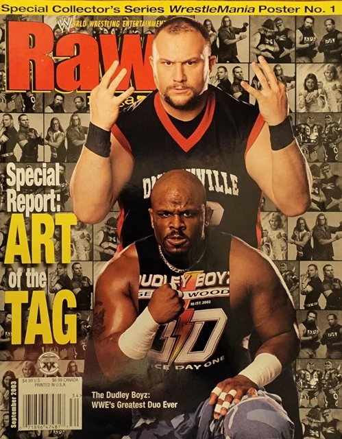WWE RAW MAGAZINE September 2003 Dudley Boyz **HAS POSTER* £11.45 ...