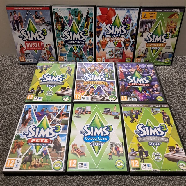 THE SIMS 3 Base Game + 9 Expansion Packs PC Games Bundle Joblot ...