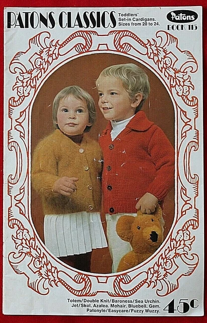 VINTAGE PATONS CLASSICS Set - In Cardigans for Toddlers Book 115 $7.50 ...