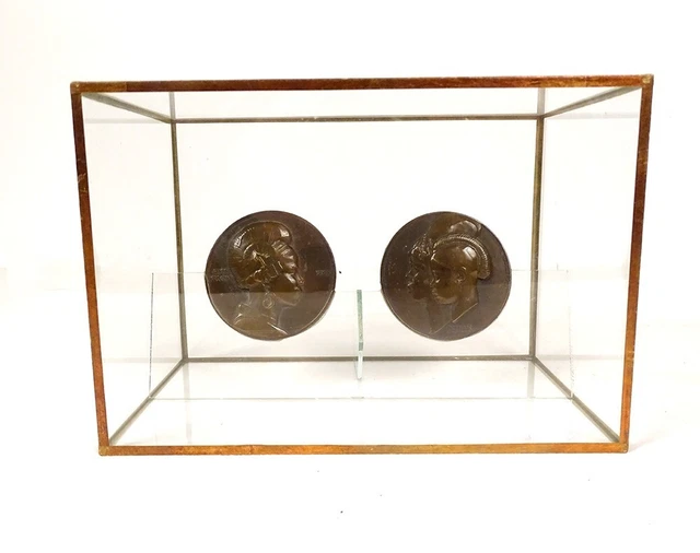 2 MÉDAILLES BRONZE Femme Kassonké Couple Peulhs Afrique graveur Monier ...