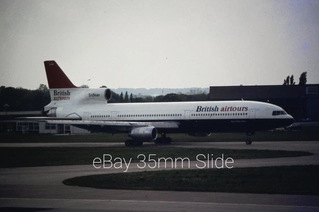 BRITISH AIRTOURS LOCKHEED L-1011-50 Tristar G-BEAM Manchester 1982 35mm ...