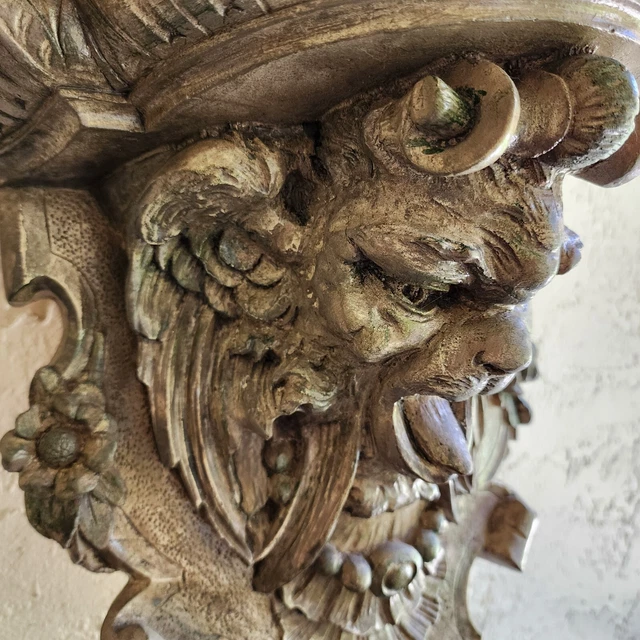 GARGOYLE SATYR WALL Shelf Corbel Grotesque Goblin Sculpture Winged ...