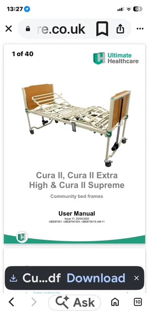 CURA SUPREME ELECTRIC Profiling Hospital Bed And Memory Foam Mattress £ ...