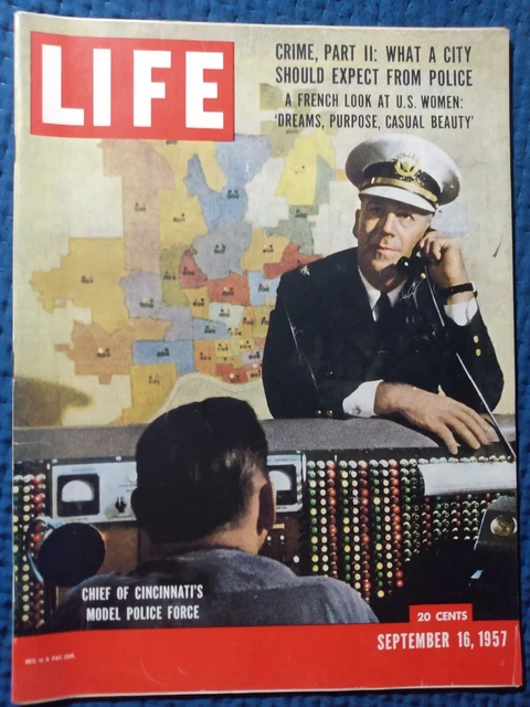 1950S CINCINNATI MODEL Police Force Vintage LIFE Magazine September 16 ...