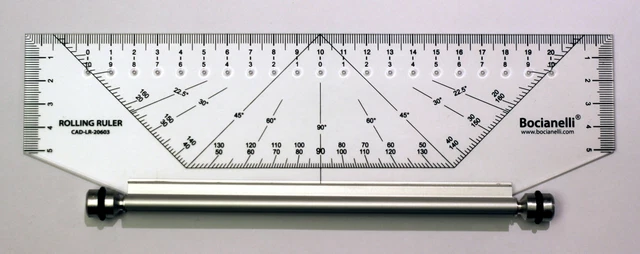 250MM 25CM PROFESSIONAL Metric Parallel Rolling Ruler Rule Drawing ...