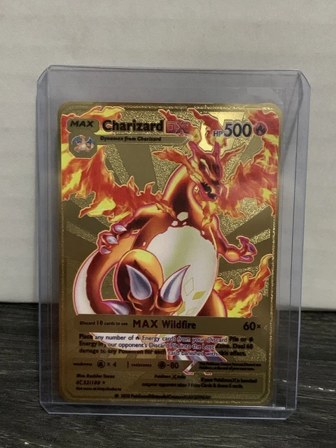 CHARIZARD VMAX RAINBOW Gold Metal Pokémon Card Collectible/Gift/Display ...