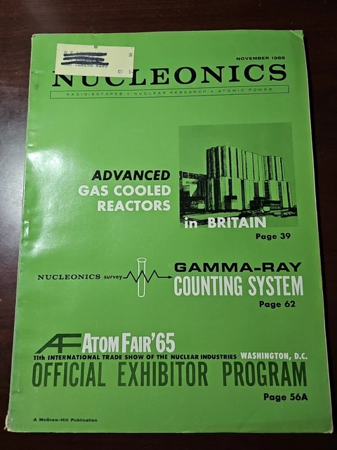 MAGAZINE NUCLEONICS ATOMIC Nuclear Power novembre 1965 EUR 2,87 ...