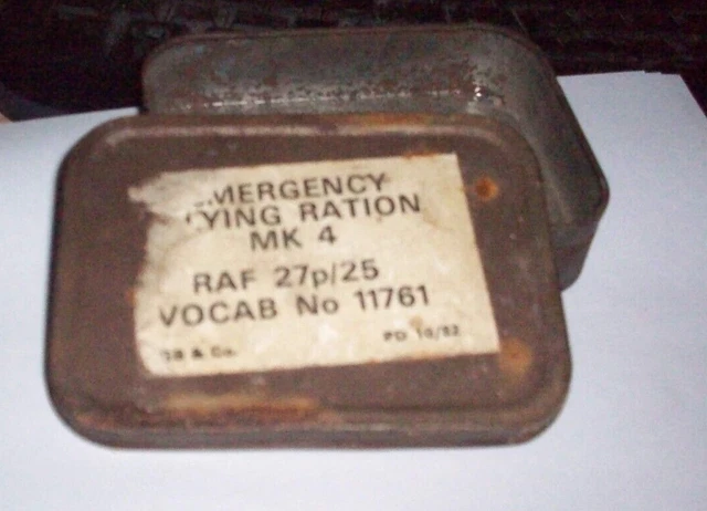 VINTAGE ROYAL Air Force (RAF) Emergency Flying Ration Mk. 4 Used Ref No ...