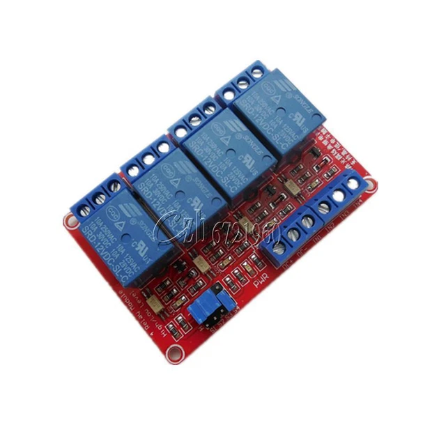 12V 4-CHANNEL RELAY Module with Optocoupler H/L Level Triger for ...