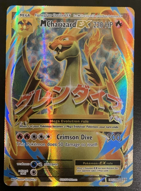POKEMON TCG CARD Evolutions Mega Charizard Ex Full Art Rare 101/108 ...