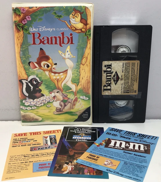 WALT DISNEY BAMBI VHS Video Tape Black Diamond Classic Clamshell Case ...