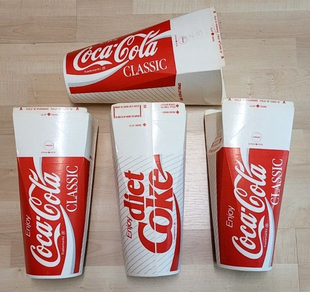SET MIT 4 Stück vintage Coca-Cola Riesen Mega Becher USA Coke Cups £6. ...