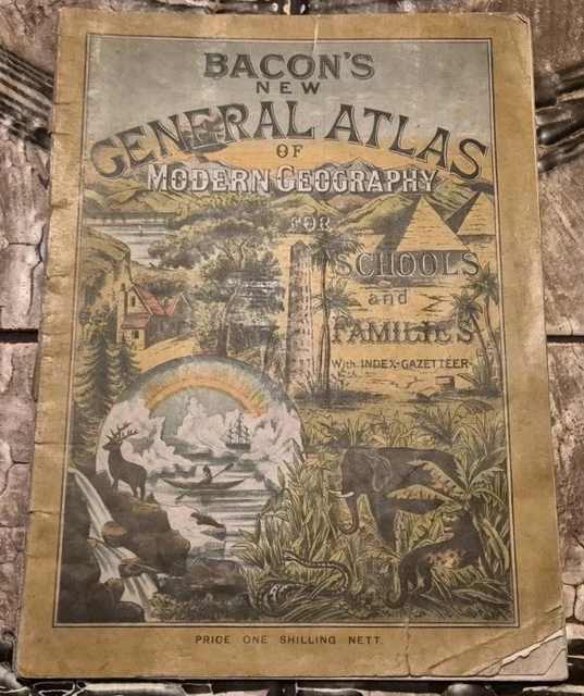 'BACON’S NEW GENERAL Atlas of the World' 1907 31 Antique Colour Maps ...
