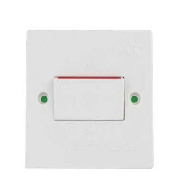 THREE POLE FAN White Wall Switch Isolator 10A Bathroom Kitchen ...