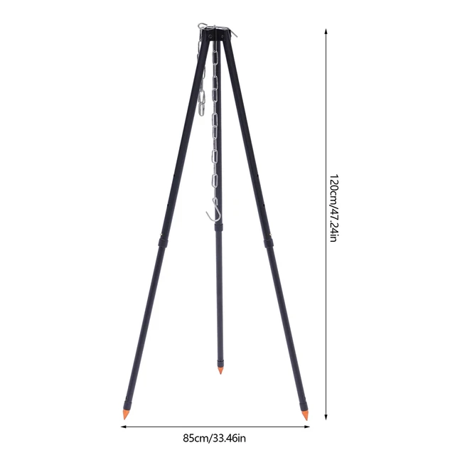 CAST IRON CAMPING Tripod Outdoor Campfire Cooking Hold Dutch Oven ...