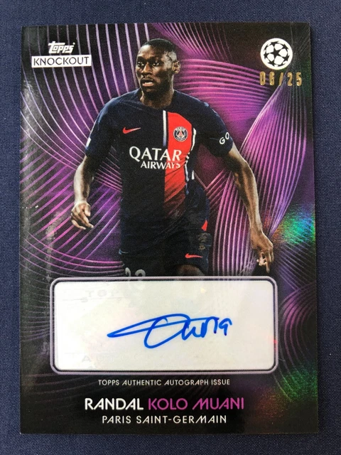 2024 TOPPS KNOCKOUT Randal Kolo Muani Paris Saint-Germain VIOLET AUTO ...