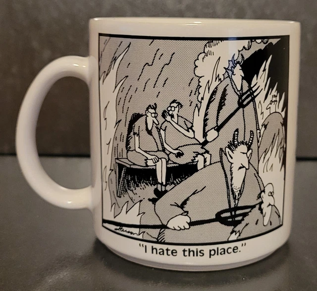 VINTAGE 1984 THE FAR SIDE Gary Larson Coffee MUG Cup ~ "I HATE THIS ...