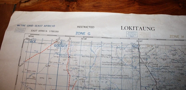 ORIGINAL WW2 RESTRICTED Map, Zone G, Lokitaung Kenya. EUR 8,20 ...