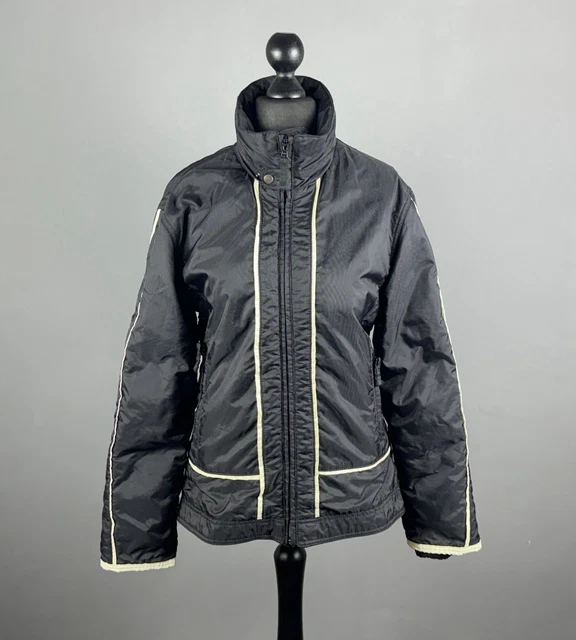 JET SET JS SKI DIVISION Black Hiden Hood Full Zip Ski Jacket Size 2 ...
