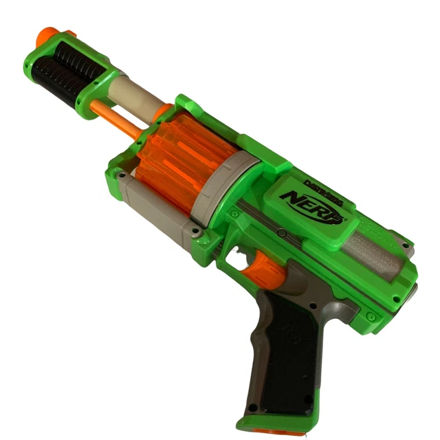 FURY FIRE PUMP Action Revolver Nerf Gun Green Team Dart Tag 10 Dart ...