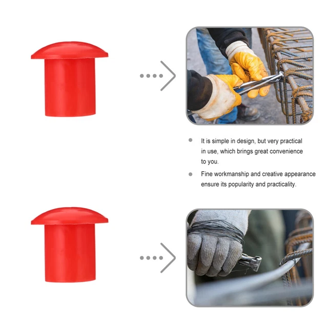 60 PCS STEEL Cap Construction Rebar Caps Protective Guard Mushroom £32. ...