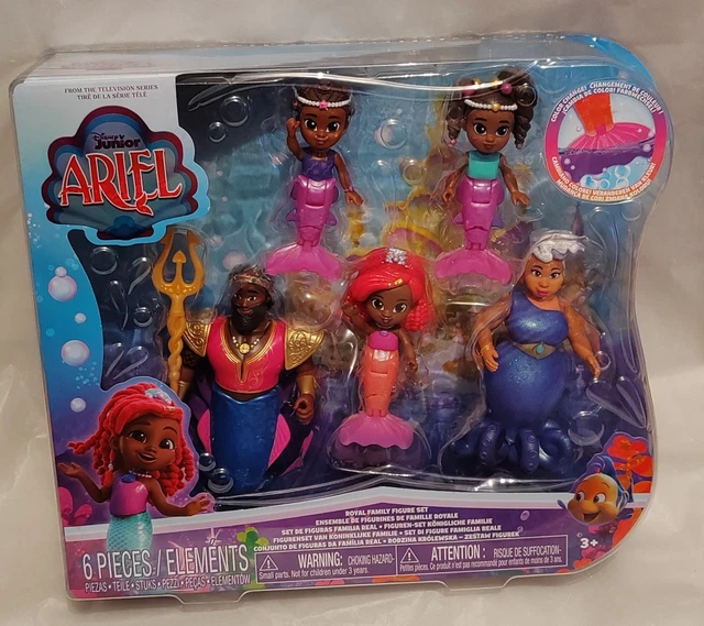 DISNEY JUNIOR ARIEL Royal Family Figure Set. 6 Pieces New In Box £22.00 ...