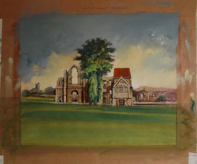 ORIGINAL OIL PAINTING EUGENE PRESS (Born 1936) Castle Acre Norfolk ...