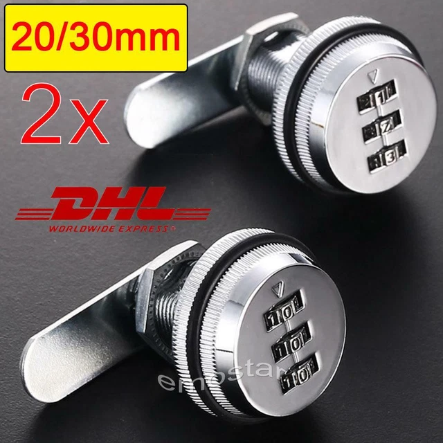 2SET 3 STELLIGE Code Schrankschloß Briefkastenschloß Zahlenschloss Möbel 20/30MM EUR 10,45 ...
