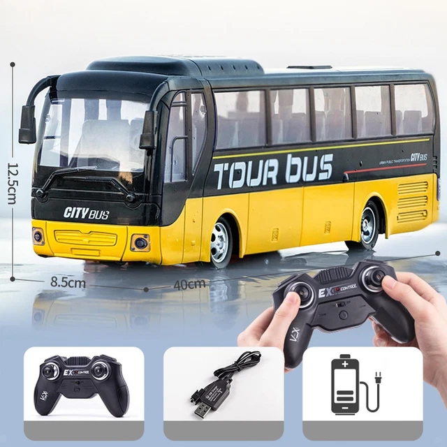 EXTRA LARGE REMOTE Control Car Yellow Tour Bus Toy USB Rechargeable ...