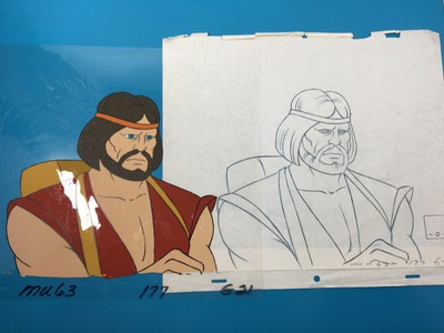 RARE 1980S PRODUCTION ANIMATION CELL & DRAWING HE-MAN MOTU BARON GROD ...