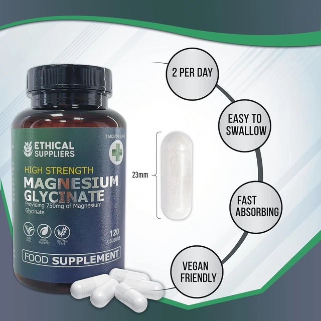 MAGNESIUM GLYCINATE SUPPLEMENTS- High Strength Potent 1500Mg Pure ...