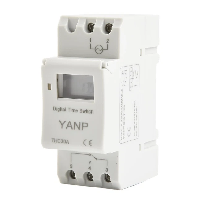 DIN RAIL MOUNT Programmable Digital Time Switch Relay Timer 2 Wire 7 ...