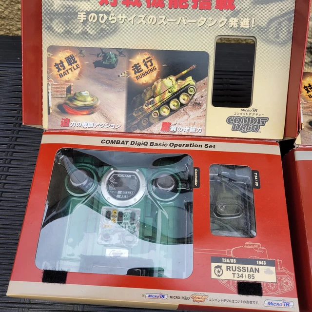 KONAMI COMBAT DIGIQ Micro IR Radio Control T34 & Sherman Tanks £47.50 ...