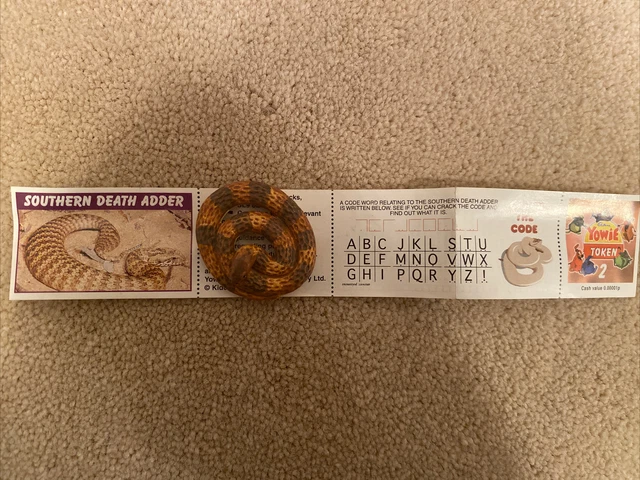 CADBURY YOWIE VINTAGE Toy Southern Death Adder Figure With Paper £1.00 ...