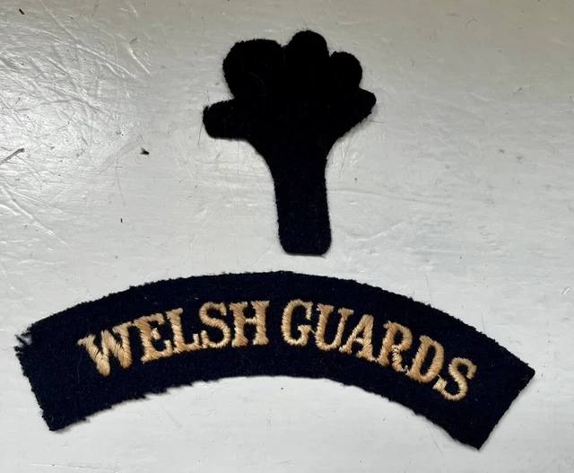 GEN WW1 -WW2 Welsh Guards cloth shoulder title badge WWII patch battle ...