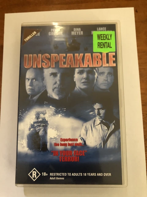 UNSPEAKABLE VHS 2003 Denis Hopper PAL Format Ex rental untested $23.00 ...