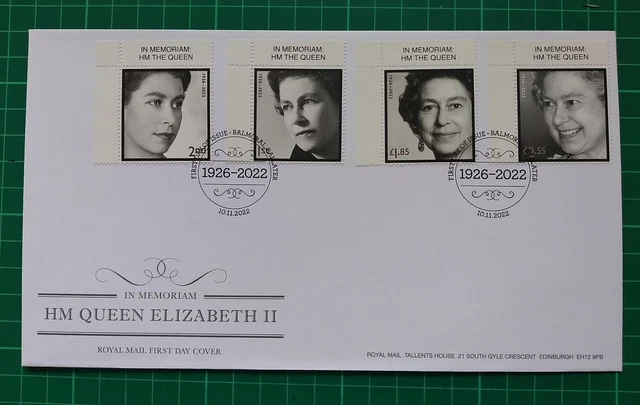 2022 IN MEMORIAM HM Queen Elizabeth II Titles on FDC First Day of Issue ...