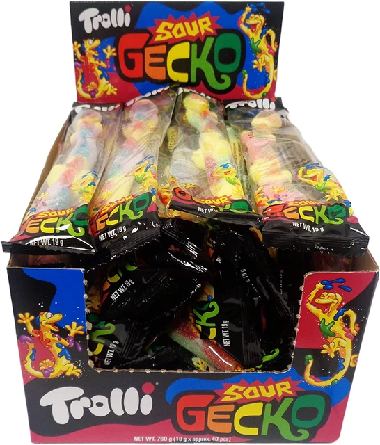 TROLLI SOUR GECKO Gummi Candies 19 G (Pack of 40) – Fruity & Tangy Sour ...