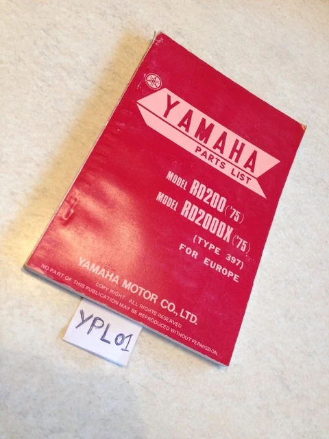 YAMAHA PARTS LIST RD200 RD200DX RD 200 DX 1975 type 397 200RD EUR 27,50 ...
