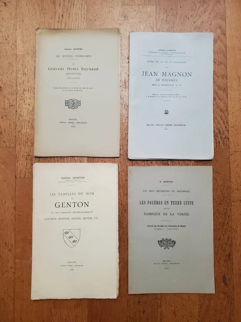 SAÔNE-ET-LOIRE BOURGOGNE G. Jeanton 4 documents 1917-26 généalogie ...