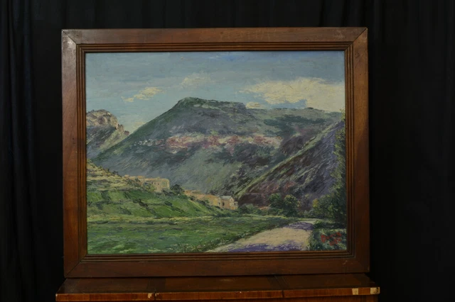 BEL ET ANCIEN Tableau De Montagne 1926 Signé Vue De Village Pyrénées EUR 249,00 - PicClick FR