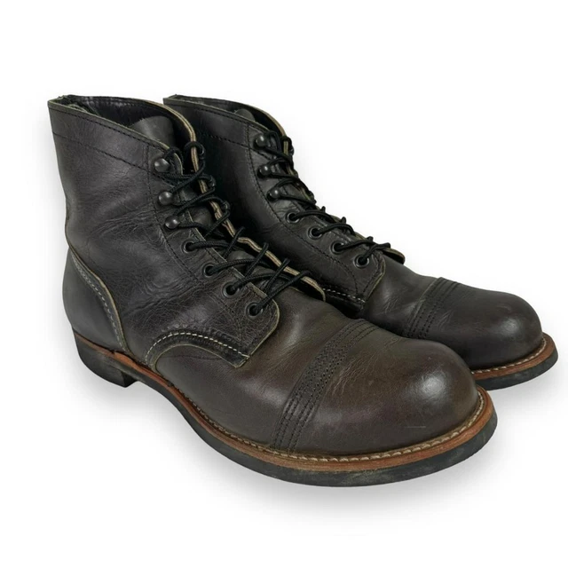 RED WING 8086 Iron Ranger Lace-up Boots Mens US9D Charcoal Rough ...