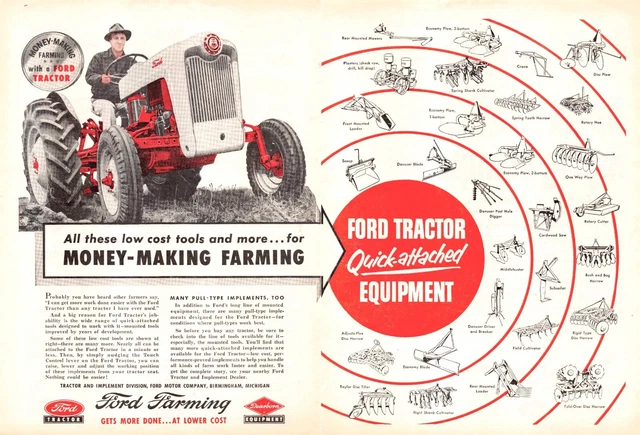 FORD TRACTOR MODEL NAA Birmingham Dearborn Michigan 1955 Vtg Magazine ...