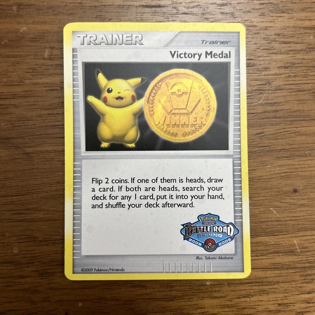 PIKACHU GOLD VICTORY Medal Prize Winner Pokemon Card Battle Road Spring ...