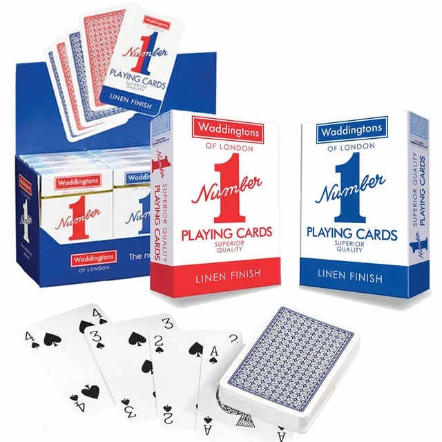 NEW WADDINGTONS NO.1 Classic Playing Linen Cards Single Pack/Red/Blue ...