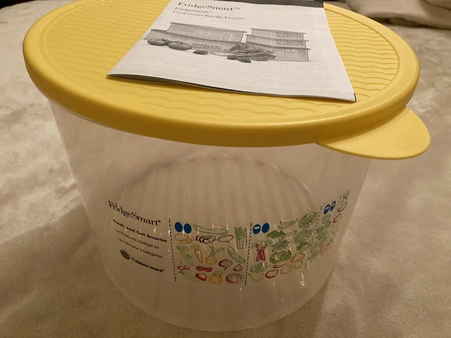 TUPPERWARE FRIDGE SMART LARGE ROUND SMART VENT STORAGE CONTAINER 20 c ...