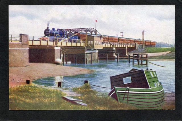 POSTCARD NORWICH NORFOLK steam railway train on Trowse Swing Bridge £6. ...