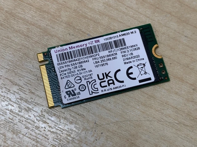 LENOVO UNION SPEICHER 128GB Nvme Pcie SSD Solid State Laufwerk ...