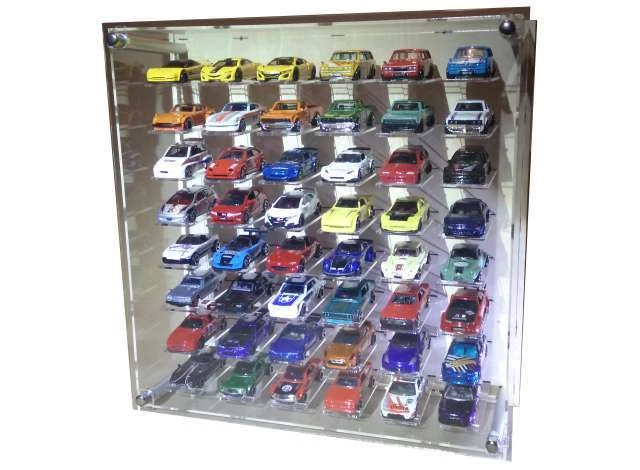 ACRYL DISPLAY CASE 1/64 für 48 Auto Modelle Plexiglas Diorama Wand ...