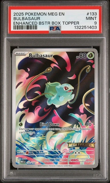 BULBASAUR (MEGA EVOLUTION Stamped) 2025 Pokémon Mega Evolution IR PSA 9 ...